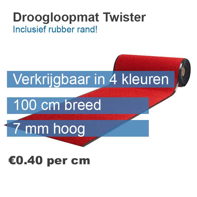 Twister Droogloopmat op rol 100 cm - Mattenvoordeel